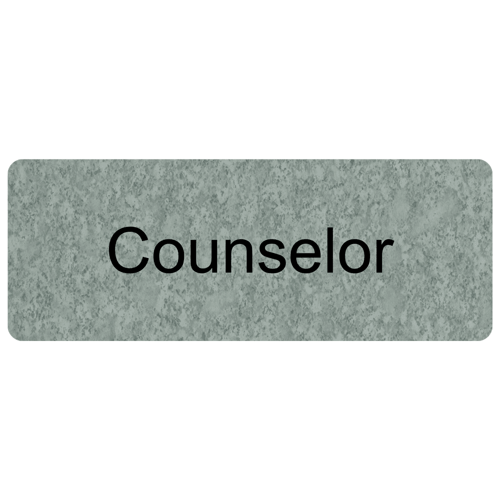Counselor Engraved Sign EGRE-286-BLKonPLMRBL Wayfinding Room Name