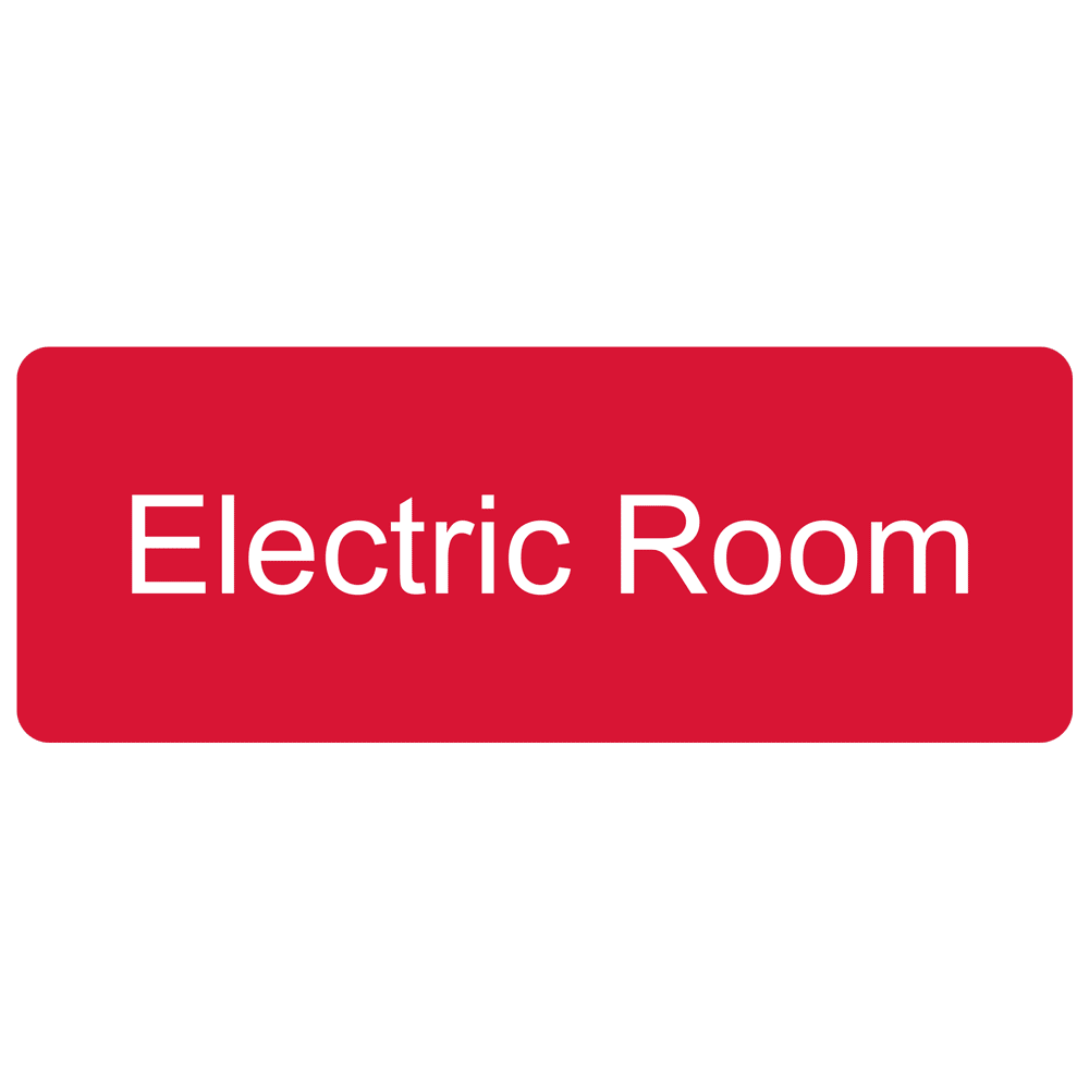 Electric Room White on Red Engraved Sign EGRE-301-WHTonRed Wayfinding