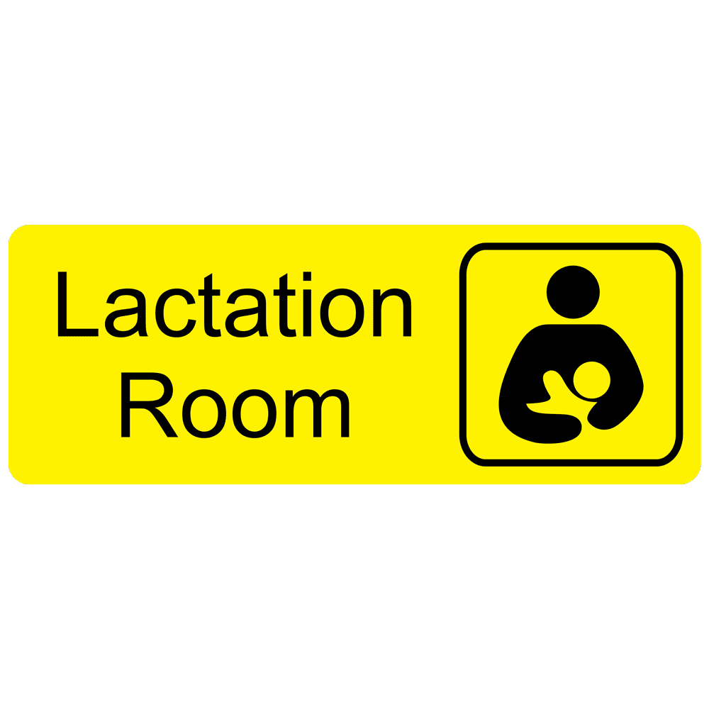 Yellow Lactation Room Engraved Sign With Symbol EGRE-37153-SYM-BLKonYLW