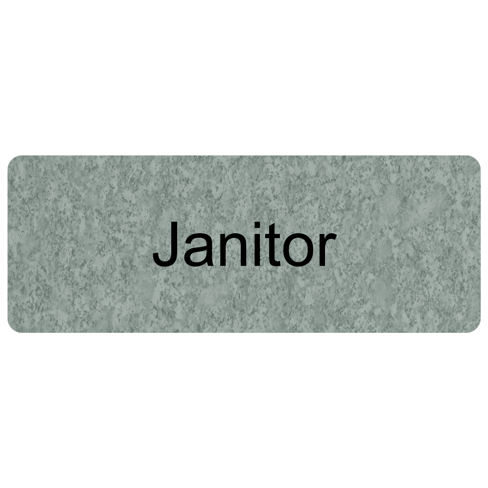 Janitor Engraved Sign EGRE-376-BLKonPLMRBL Wayfinding Room Name