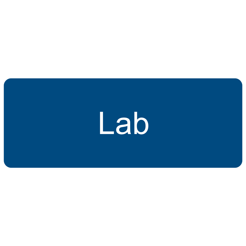 Lab White on Blue Engraved Sign EGRE-386-WHTonBLU Wayfinding
