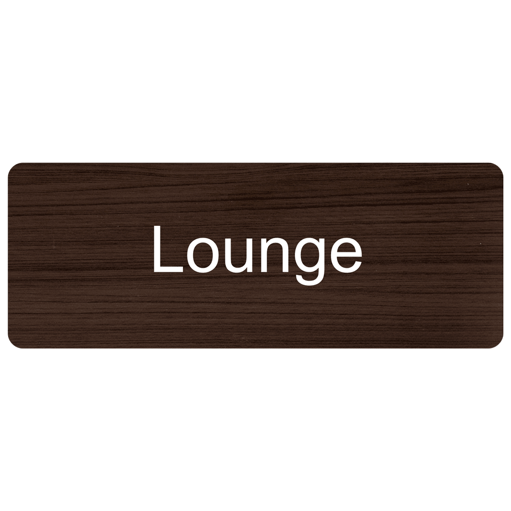 Lounge Engraved Sign EGRE-405-WHTonKNA Wayfinding Room Name