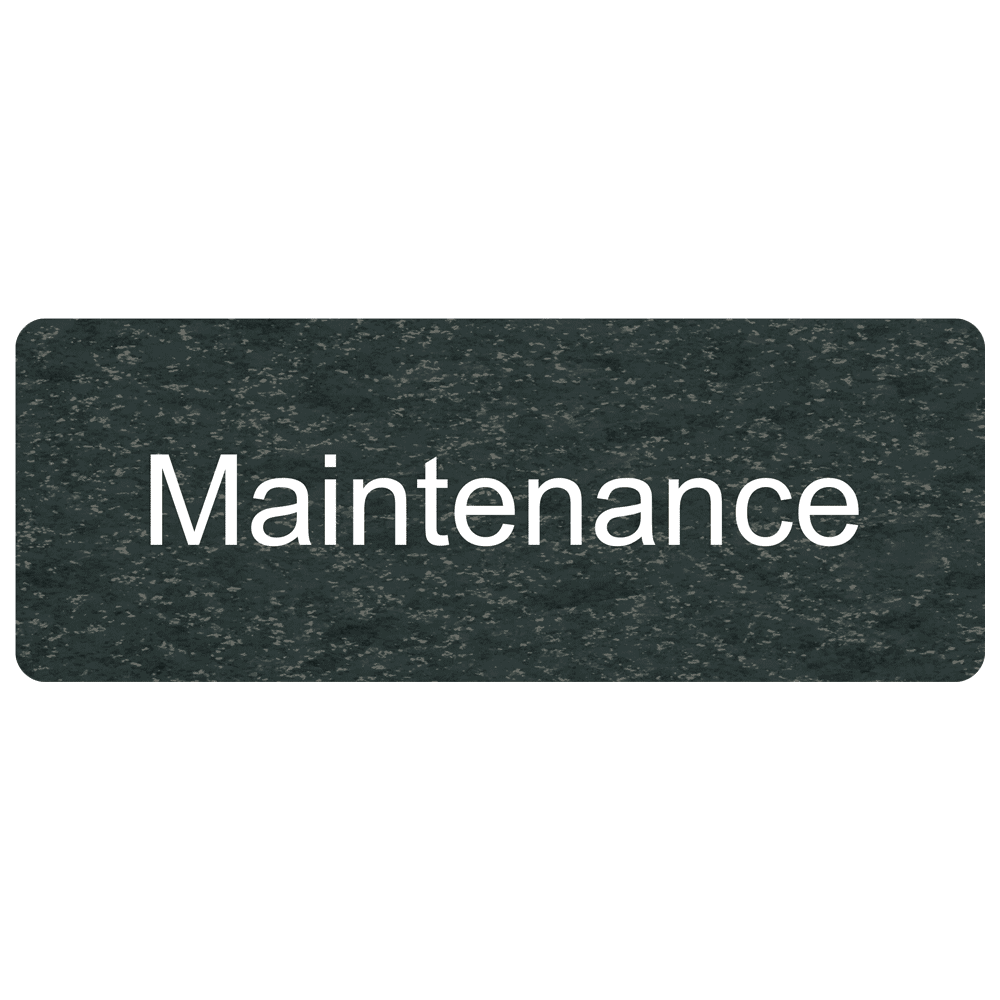 Maintenance Engraved Sign EGRE-420-WHTonCHMRBL Wayfinding Room Name