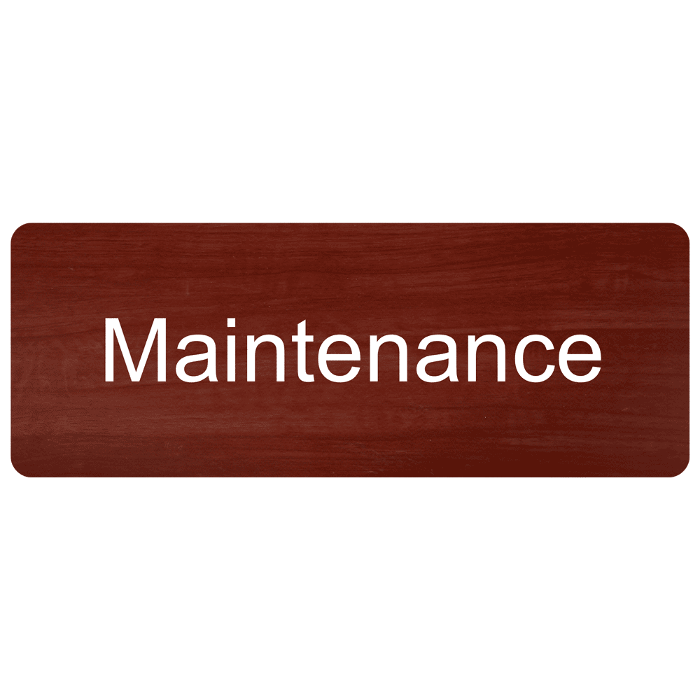 Maintenance Engraved Sign EGRE-420-WHTonCNMN Wayfinding Room Name