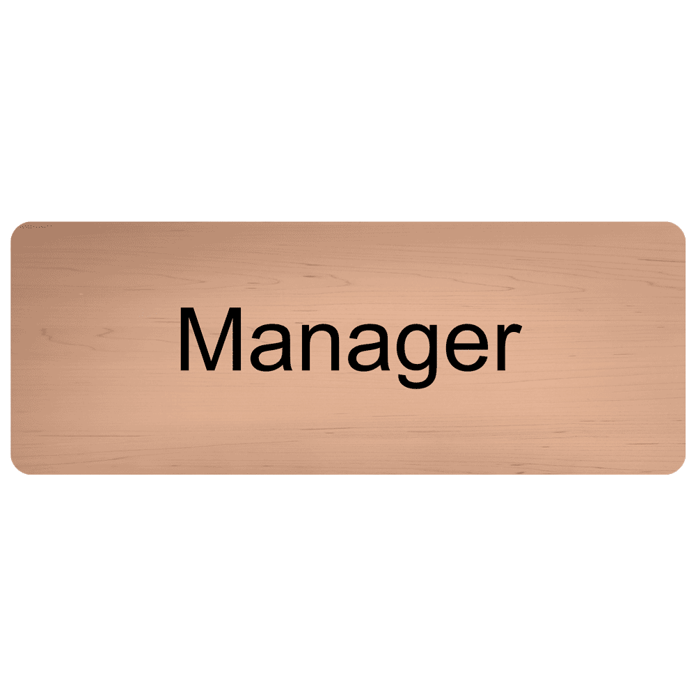 Manager Engraved Sign EGRE-425-BLKonCSHW Wayfinding Room Name