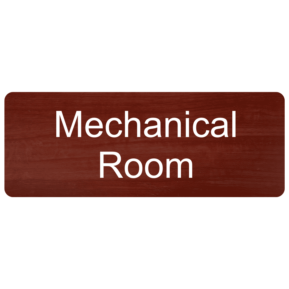 Mechanical Room Engraved Sign EGRE-426-WHTonCNMN Wayfinding Room Name