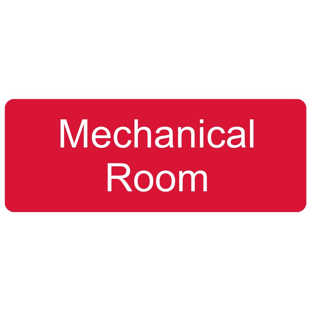 Mechanical Room White on Red Engraved Sign EGRE-426-WHTonRed Room Name