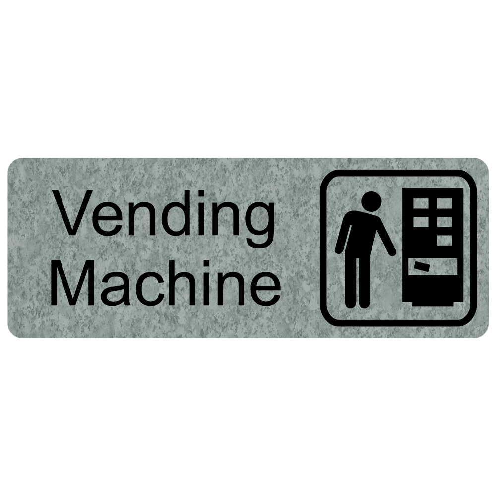 Vending Machine Engraved Sign EGRE-630-SYM-BLKonPLMRBL Wayfinding