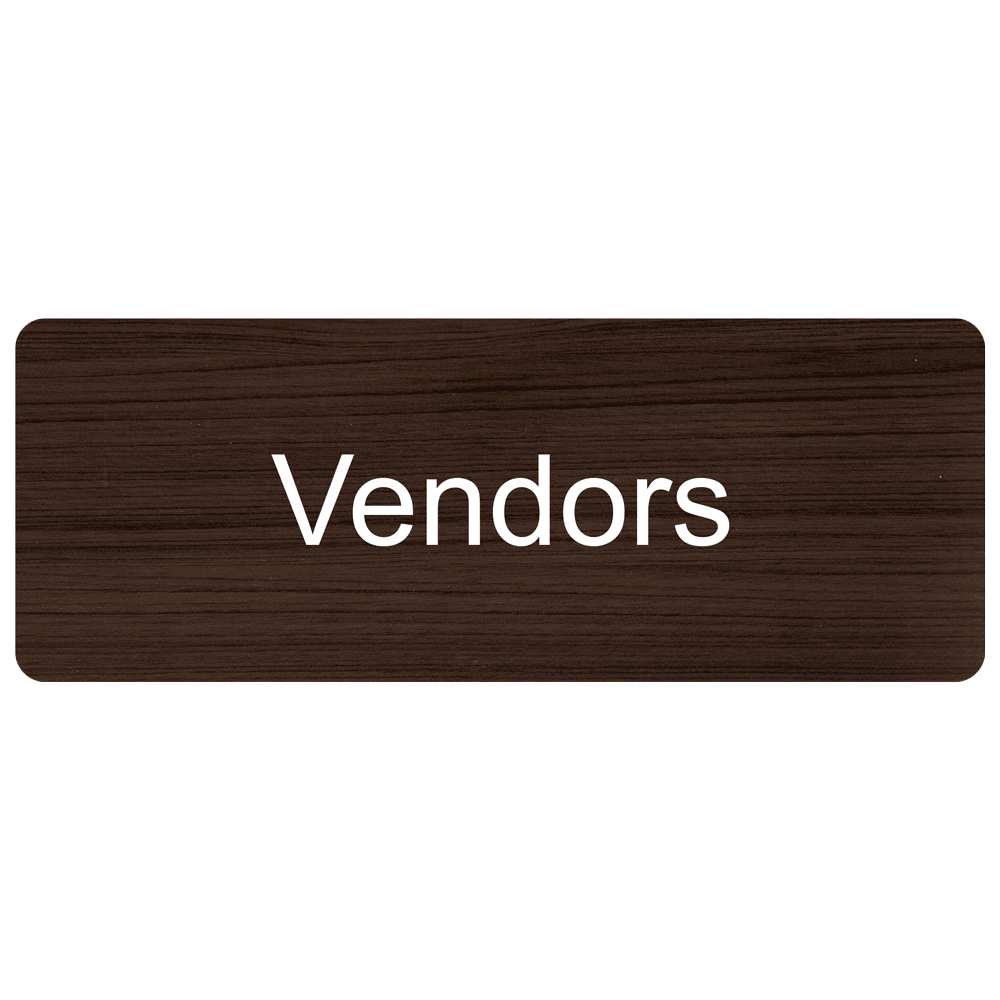 Vendors Engraved Sign EGRE-631-WHTonKNA Wayfinding Room Name
