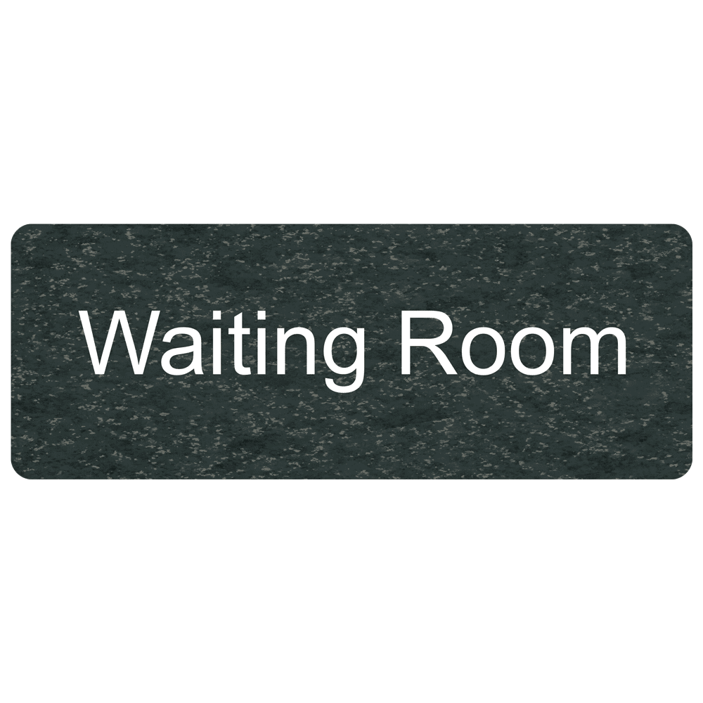 Waiting Room Engraved Sign EGRE-640-WHTonCHMRBL Wayfinding Room Name