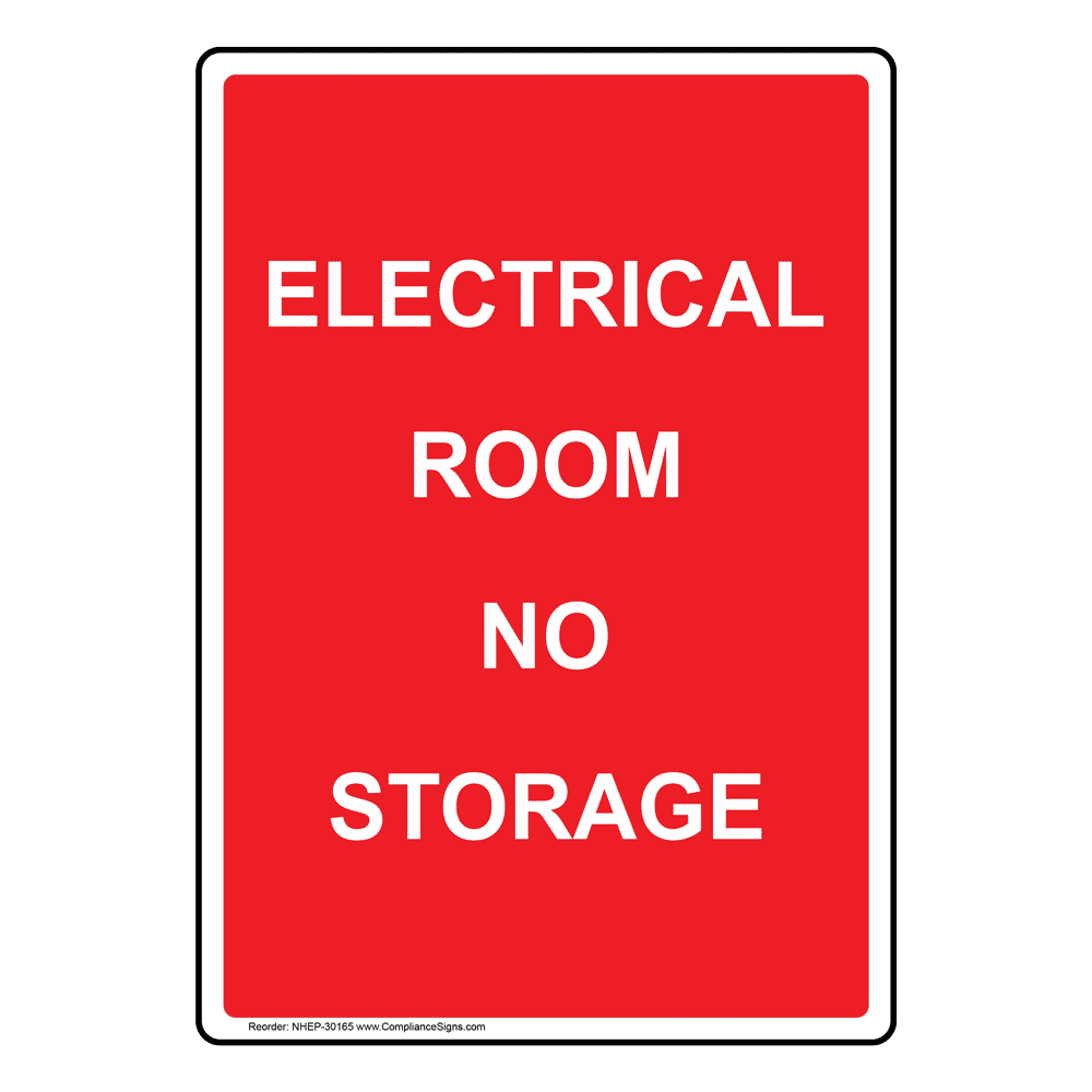 Portrait Electrical Room No Storage Sign NHEP-30165
