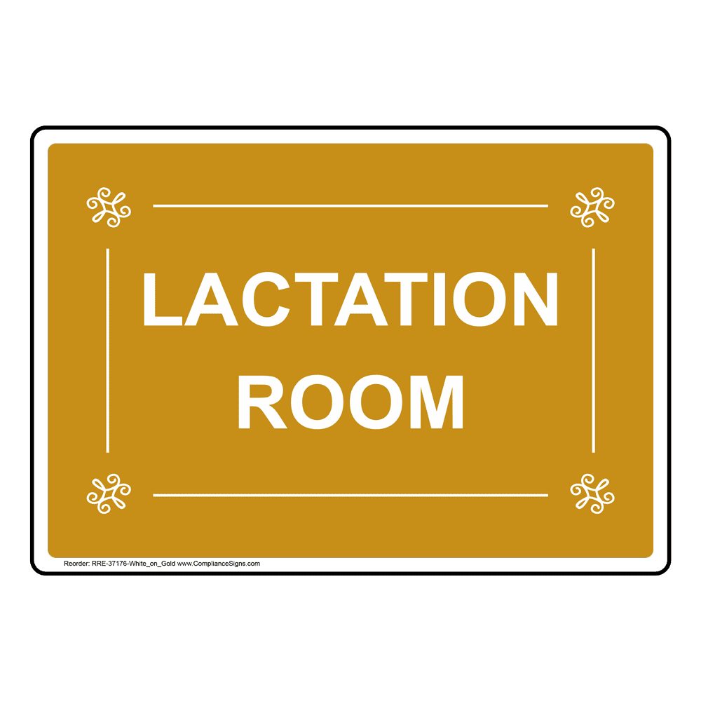 Gold Lactation Room Sign RRE-37176-WHTonGLD