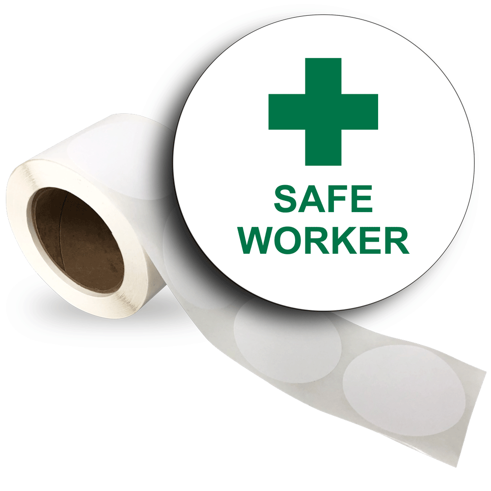 Safe Worker Roll Label With Symbol LDRE-19282
