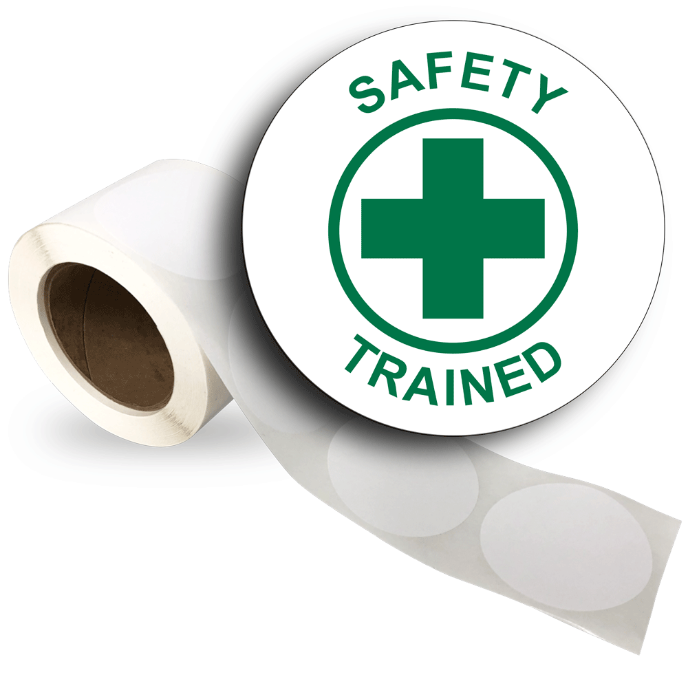 Safety Trained Roll Label With Symbol LDRE-19291
