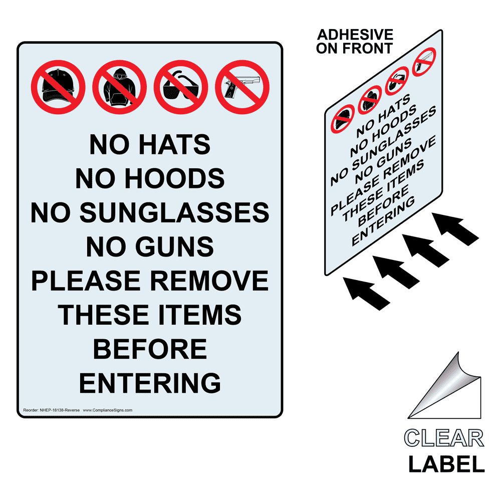 Portrait No Hats Clear Label With Symbol NHEP-18138-Reverse