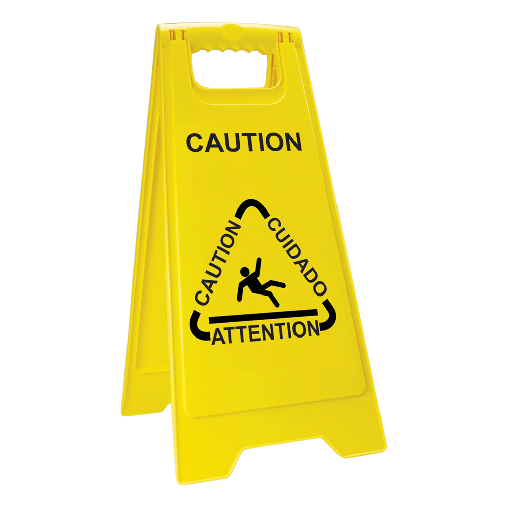 Attention Caution - Cuidado Sign CONE-13942 Slippery When Wet