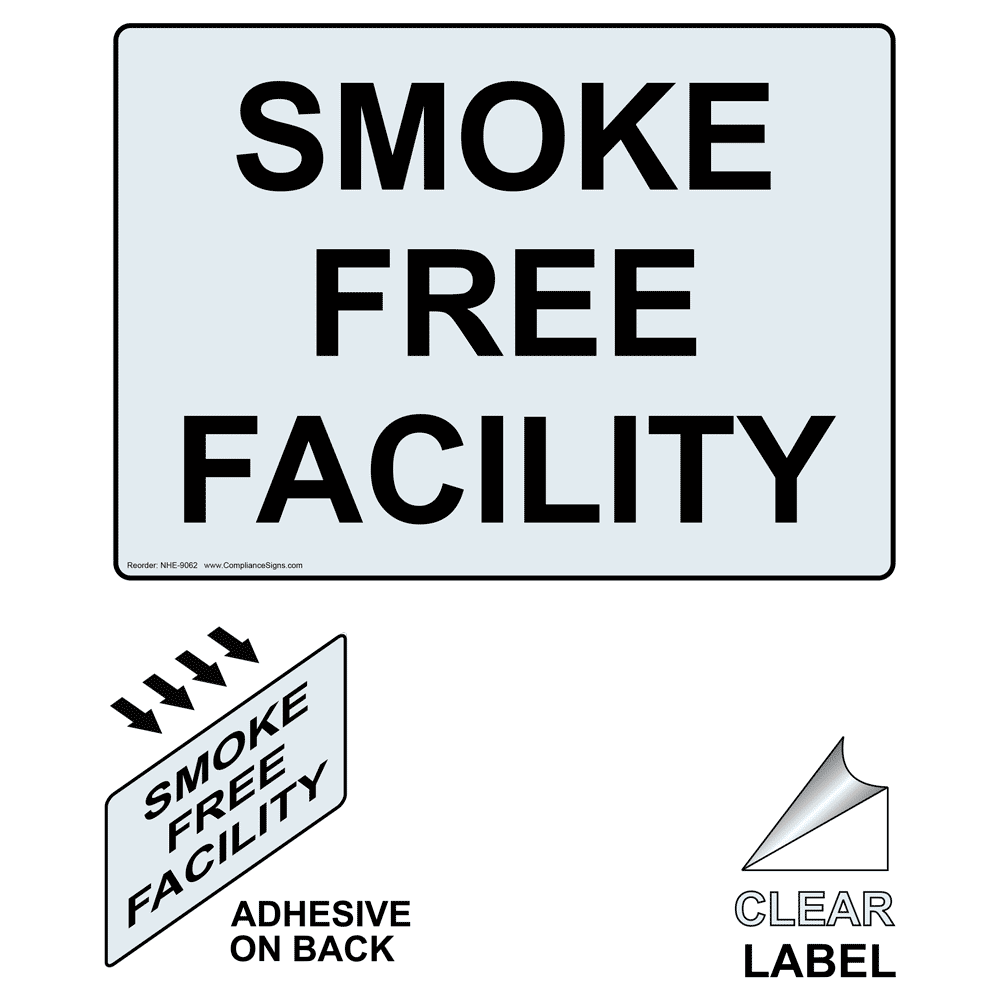 Smoke Free Facility Label NHE-9062 No Smoking