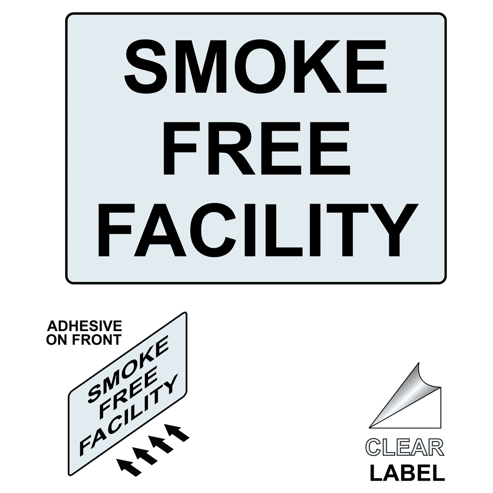 Smoke Free Facility Label NHE-9064-Reverse No Smoking