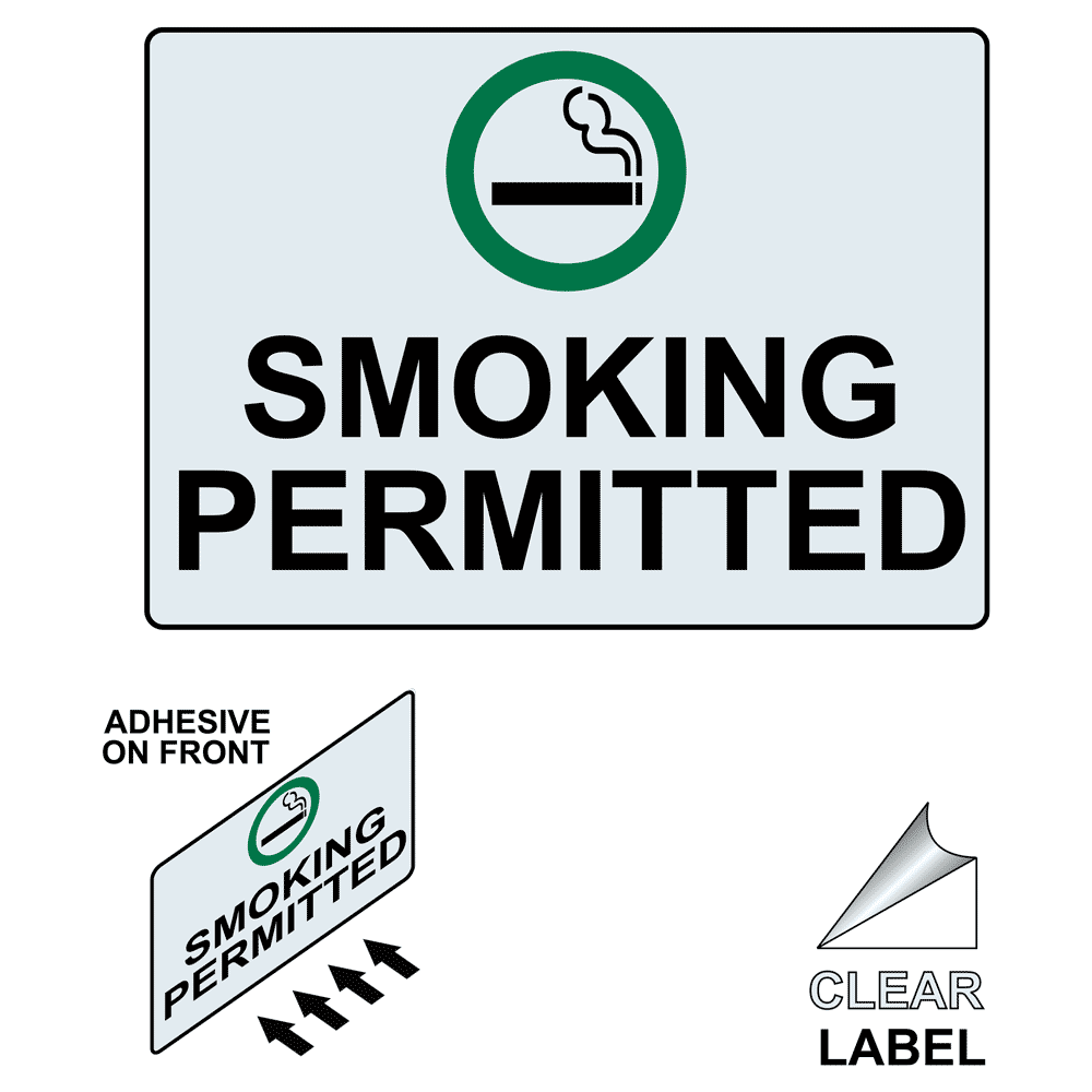 Smoking Permitted Label NHE-9004-Reverse Smoking Area