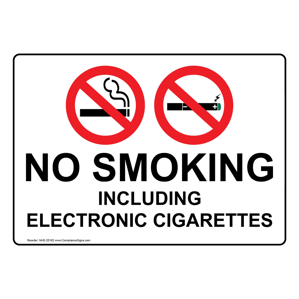 No Smoking Including Electronic Cigarettes Sign NHE-25182 Smoking Area
