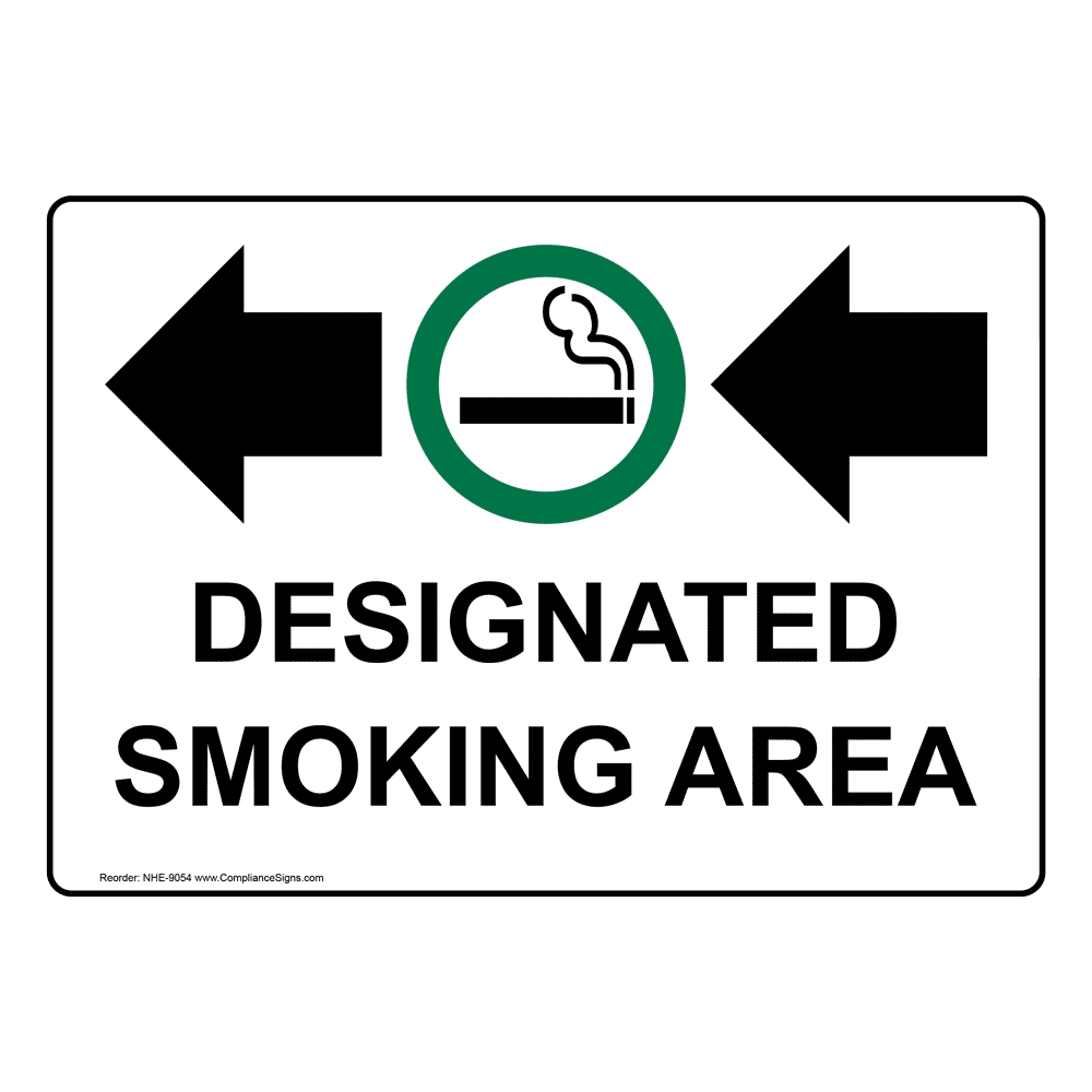 Designated Smoking Area Sign NHE-9054 Smoking Area