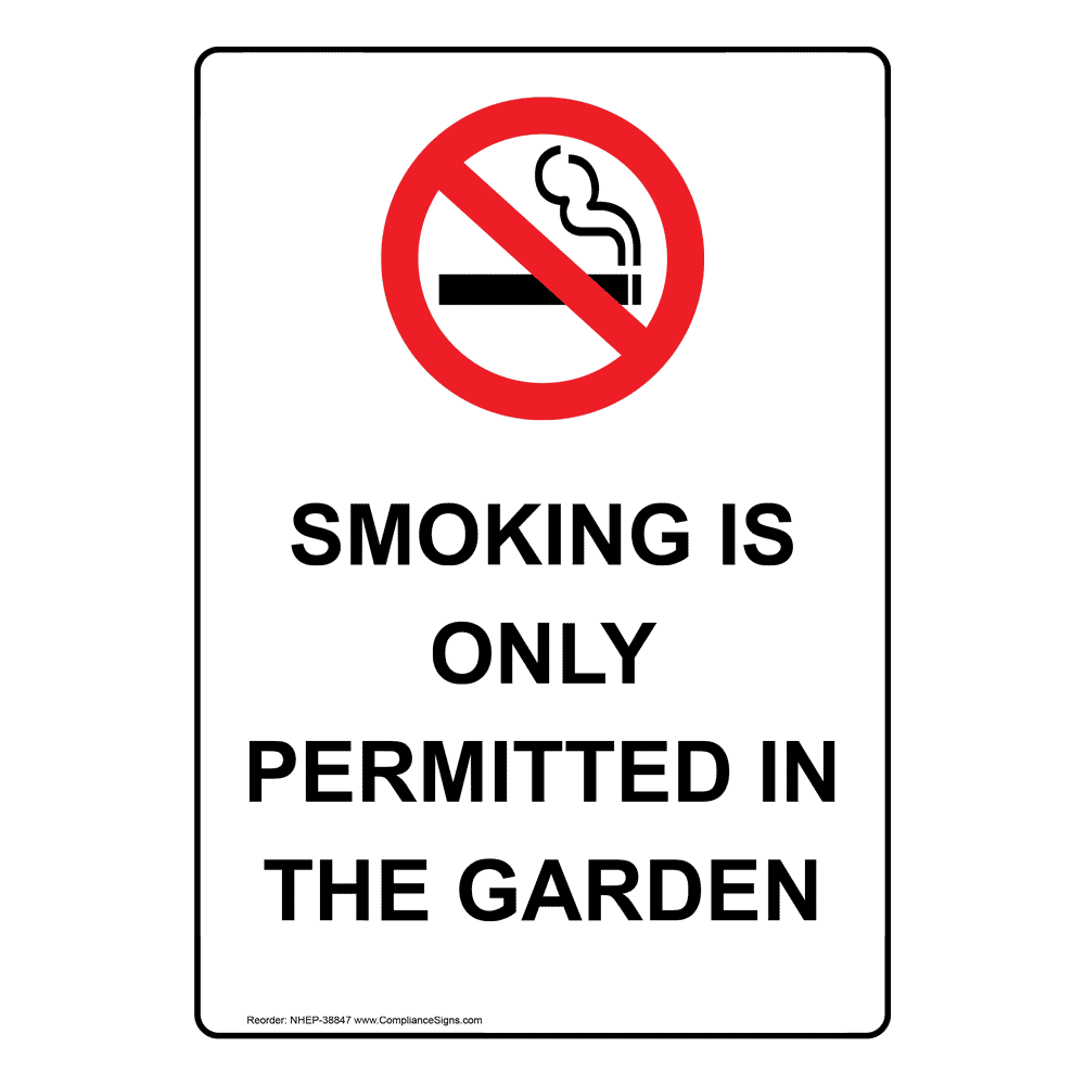 Portrait Smoking Is Only Permitted Sign With Symbol NHEP-38847