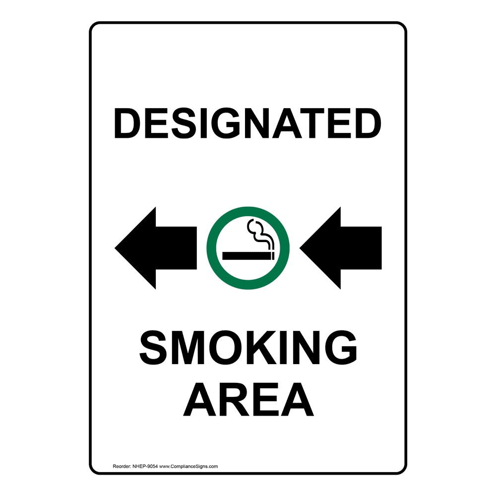 Designated Smoking Area Sign NHE-9054 Smoking Area