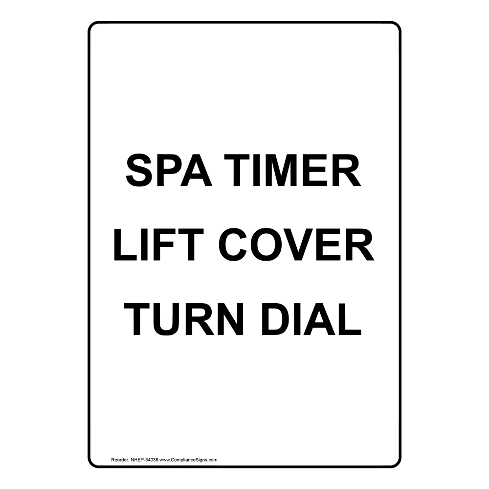 Portrait Spa Timer Lift Cover Turn Dial Sign NHEP-34036