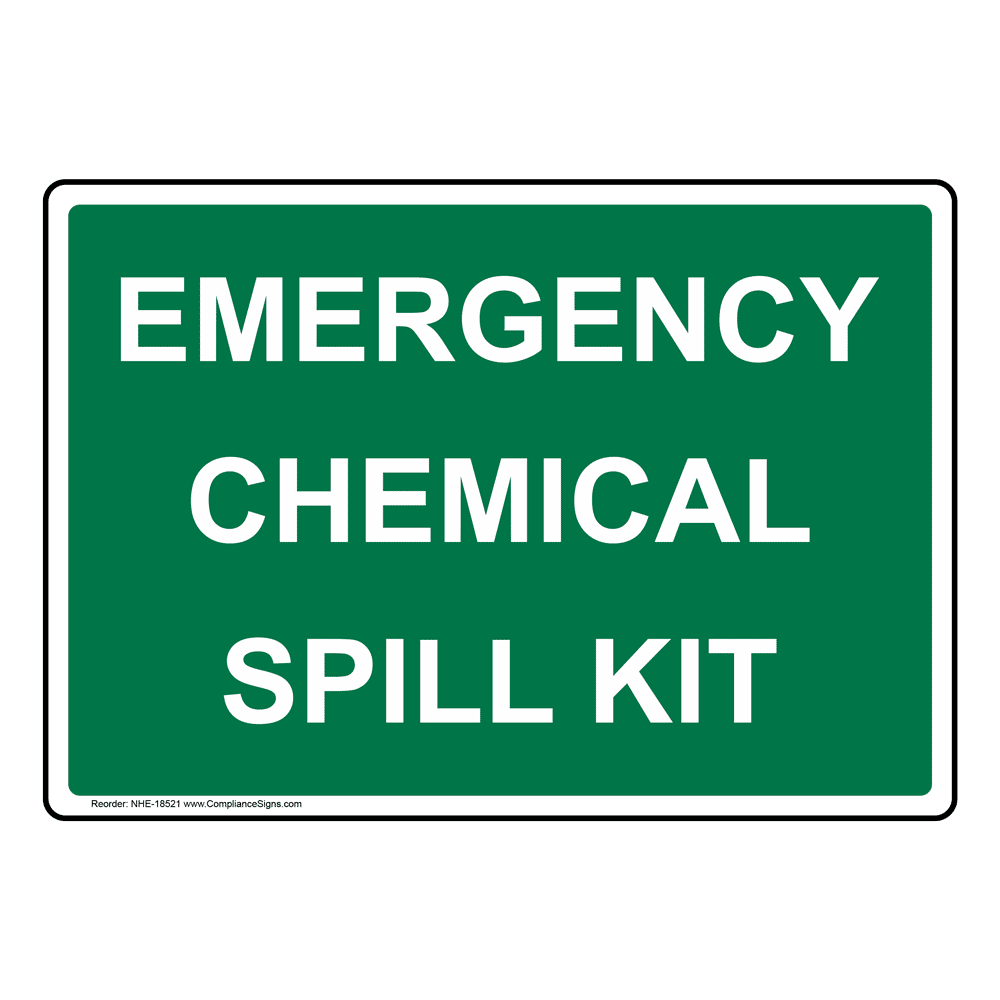 Portrait Emergency Chemical Spill Kit Sign NHEP-18521