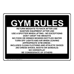 Parks/Recreation - Gym / Fitness Center Signs and Labels