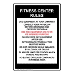 Parks/Recreation - Gym / Fitness Center Signs and Labels