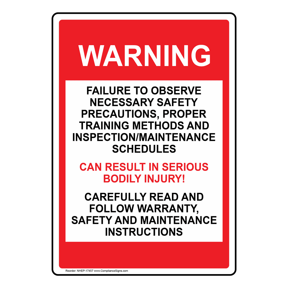 Portrait Caution Personal Injury May Occur Keep Sign NHEP-17456