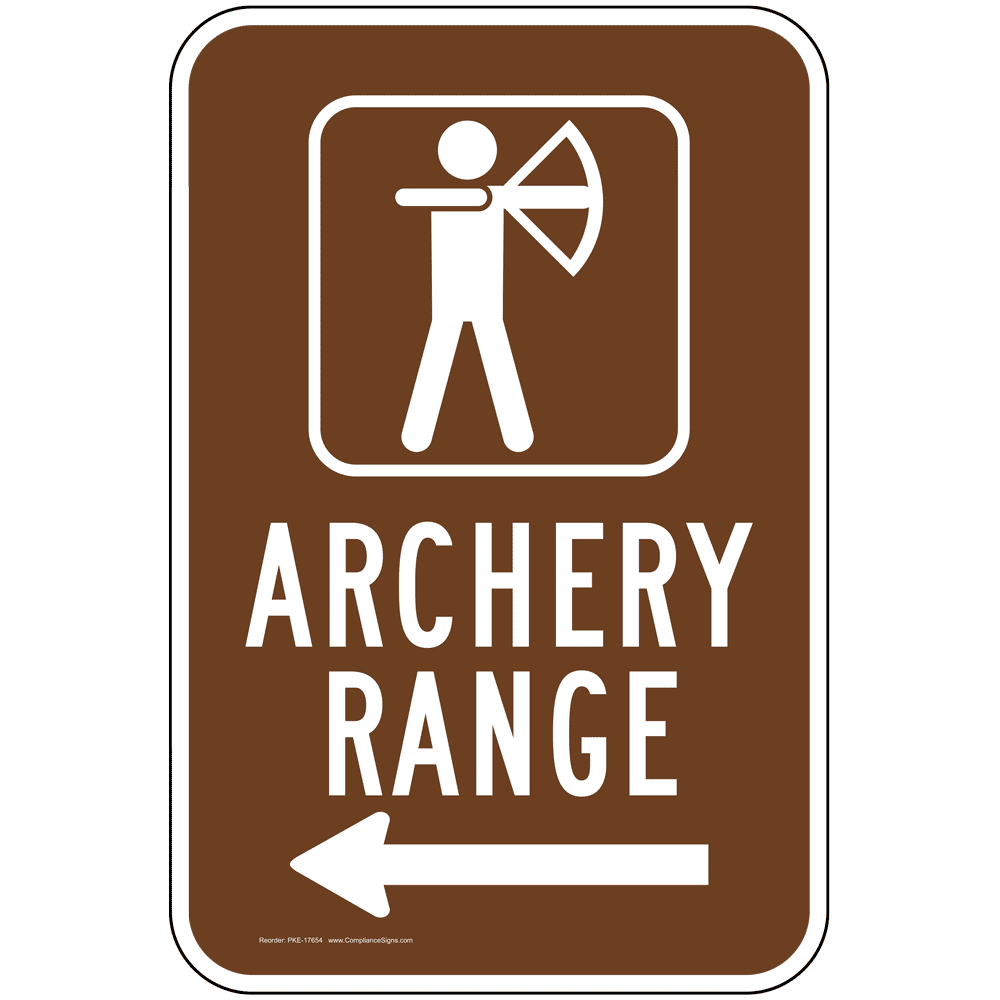 Archery Range Left Arrow Sign PKE-17654 Sports / Fitness