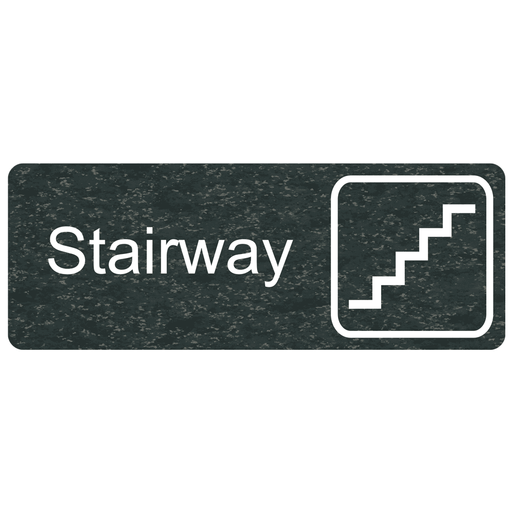 Stairway Engraved Sign EGRE-575-SYM-WHTonCHMRBL Wayfinding Stairs