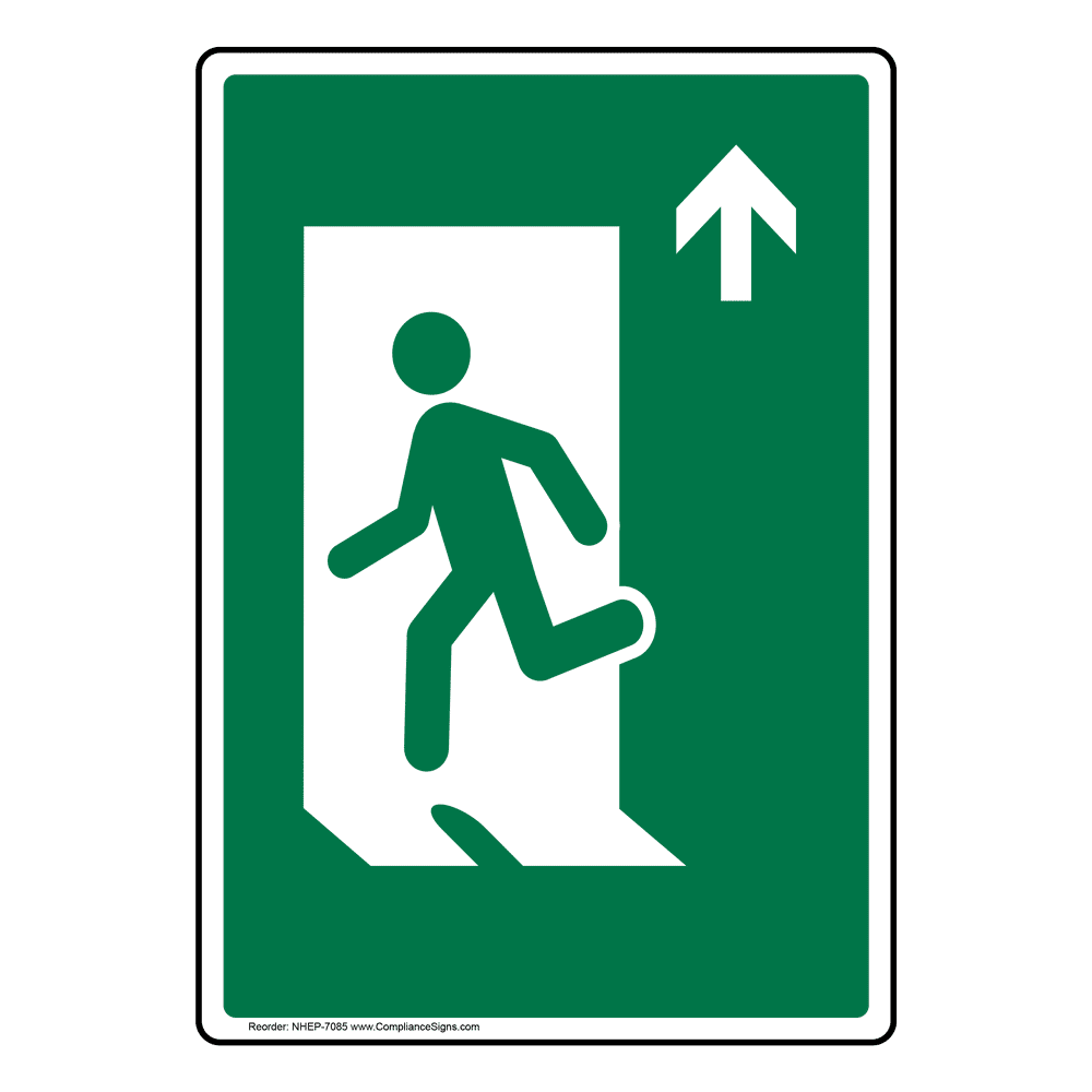 Portrait Exit Up Symbol Sign NHEP-7085