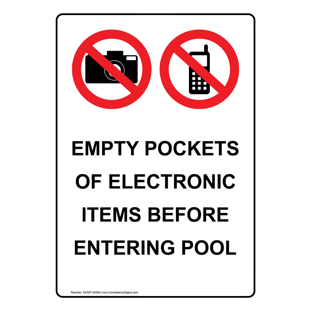 Empty Pockets Of Electronic Items Sign With Symbol NHE-34592