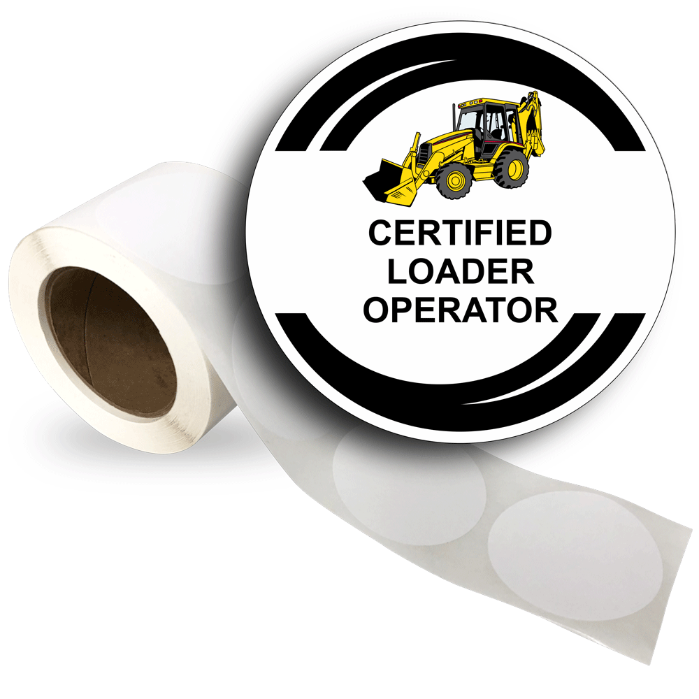 Certified Loader Operator Roll Label With Symbol LDRE-18935