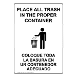 Environmental - Trash/Litter - Standard Trash Signs and Labels