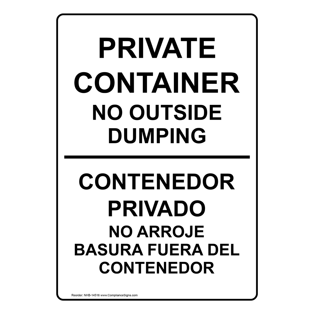 no dumping in spanish