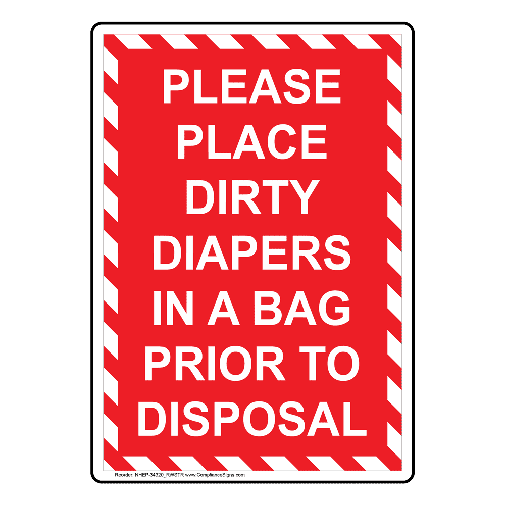 Portrait Please Place Dirty Diapers In Sign NHEP-34320_RWSTR