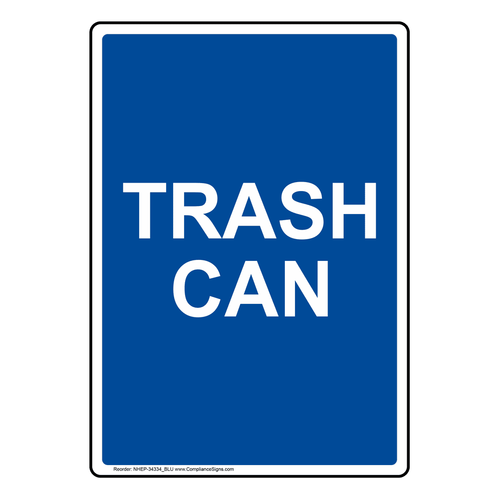 Portrait Trash Only Sign With Symbol NHEP-34338
