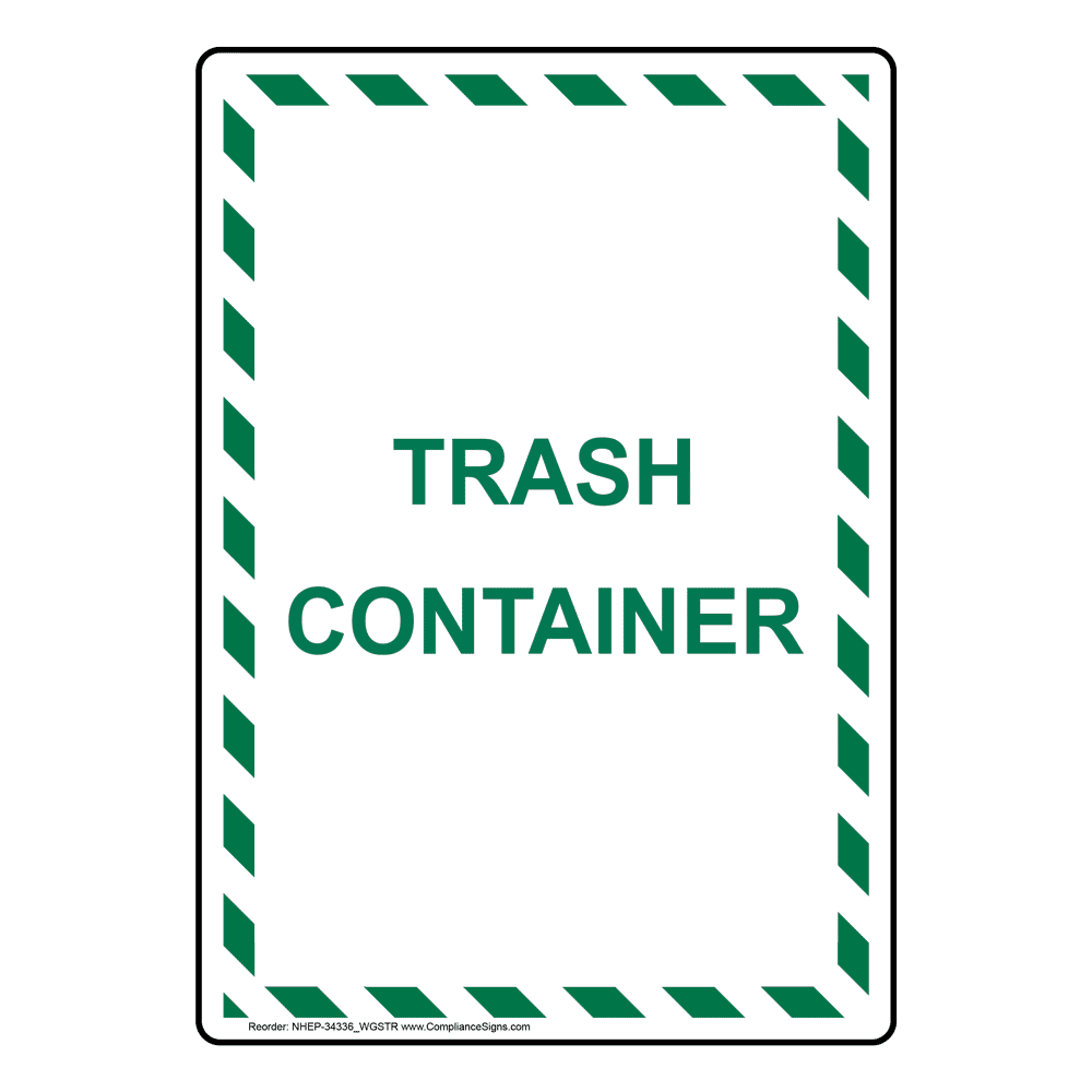 Portrait Trash Only Sign With Symbol NHEP-34338