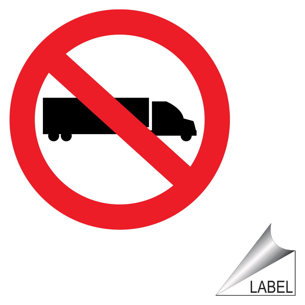 No Trucks Symbol Label LABEL-PROHIB-62-b Transportation