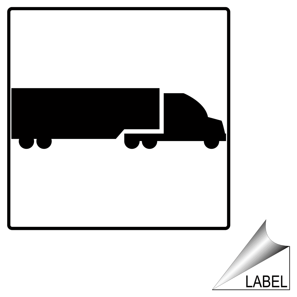 Semi Truck Symbol Label LABEL-SYM-62-b Transportation