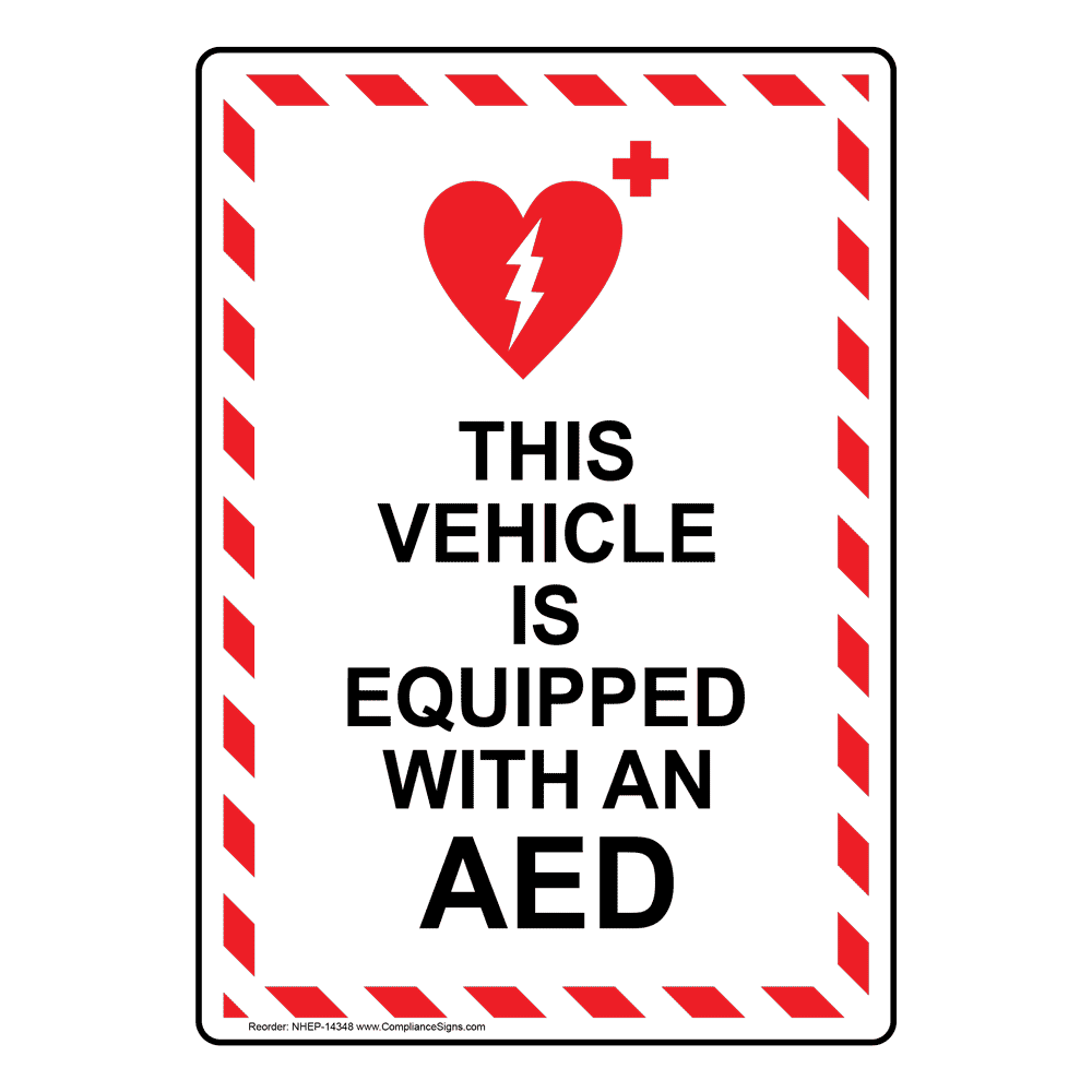 Portrait This Vehicle Is Equipped Sign With Symbol NHEP-14348