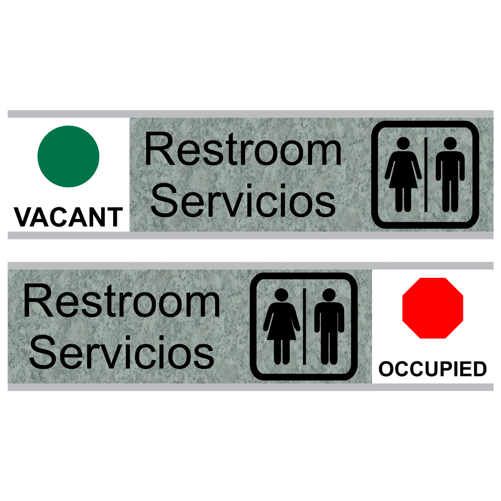 Restroom - Servicios (Vacant/Occupied) Sliding Engraved Sign EGRB-545 ...