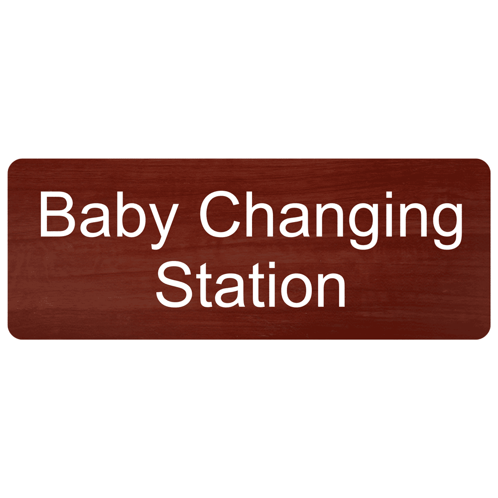 Baby Changing Station Engraved Sign EGRE-15953-WHTonCNMN Restrooms