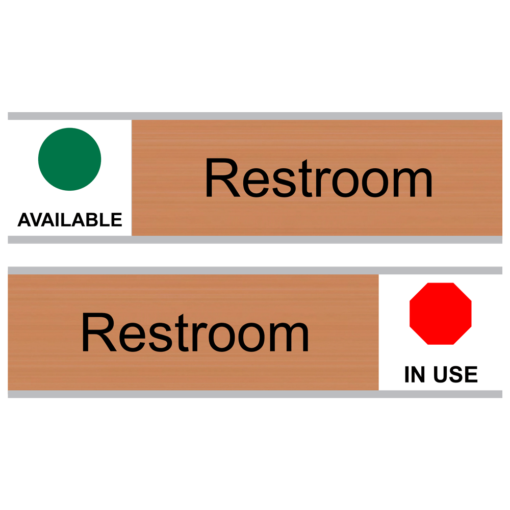 Restroom (Available/In Use) Sliding Engraved Sign EGRE-15954-SLIDE-BLKonCPR
