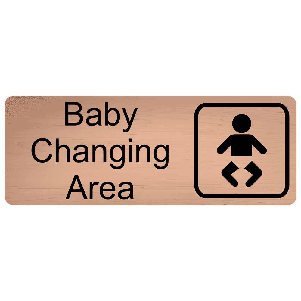 Baby Changing Area Engraved Sign EGRE-265-SYM-BLKonCSHW Restrooms