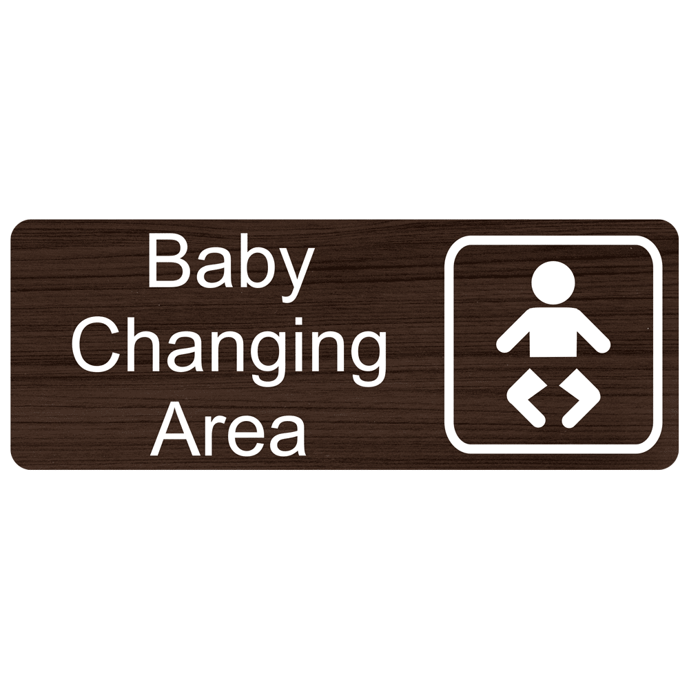 Baby Changing Area Engraved Sign EGRE-265-SYM-WHTonKNA Restrooms